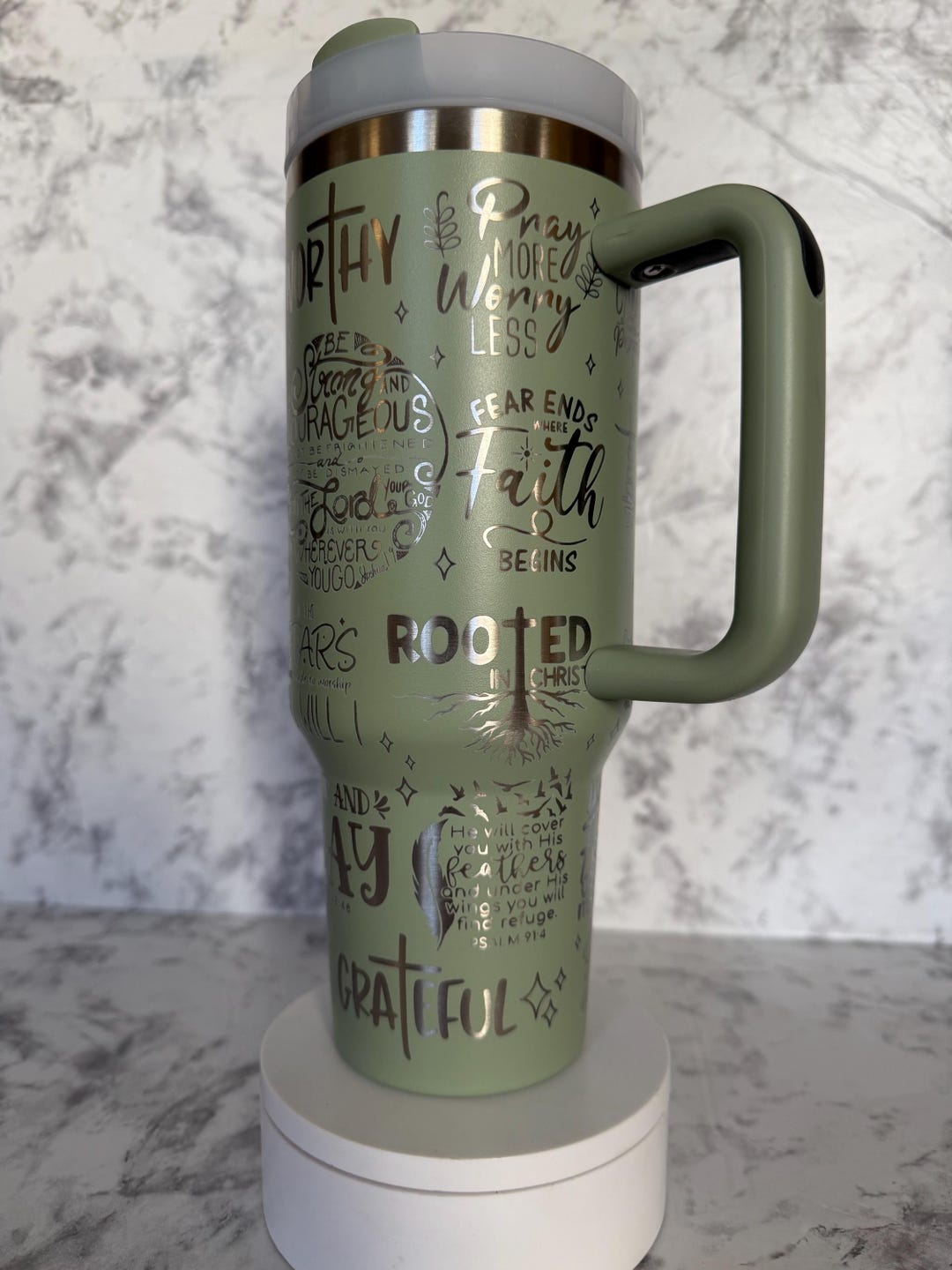 Scripture/bible Verses Engraved 40oz Stanley Styled Tumbler With ...