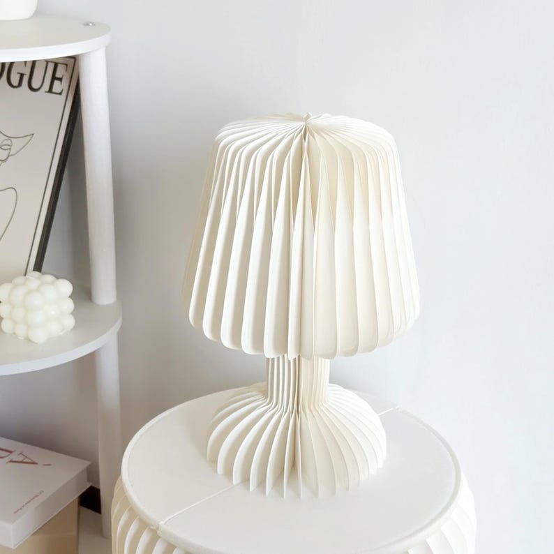 Origami Table Lamp, Folding Paper Lamp, Modern Bedside Lamp, Minimal ...