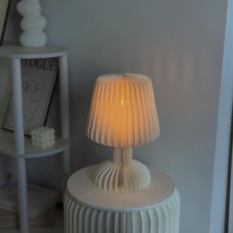 Origami Table Lamp, Folding Paper Lamp, Modern Bedside Lamp, Minimal ...