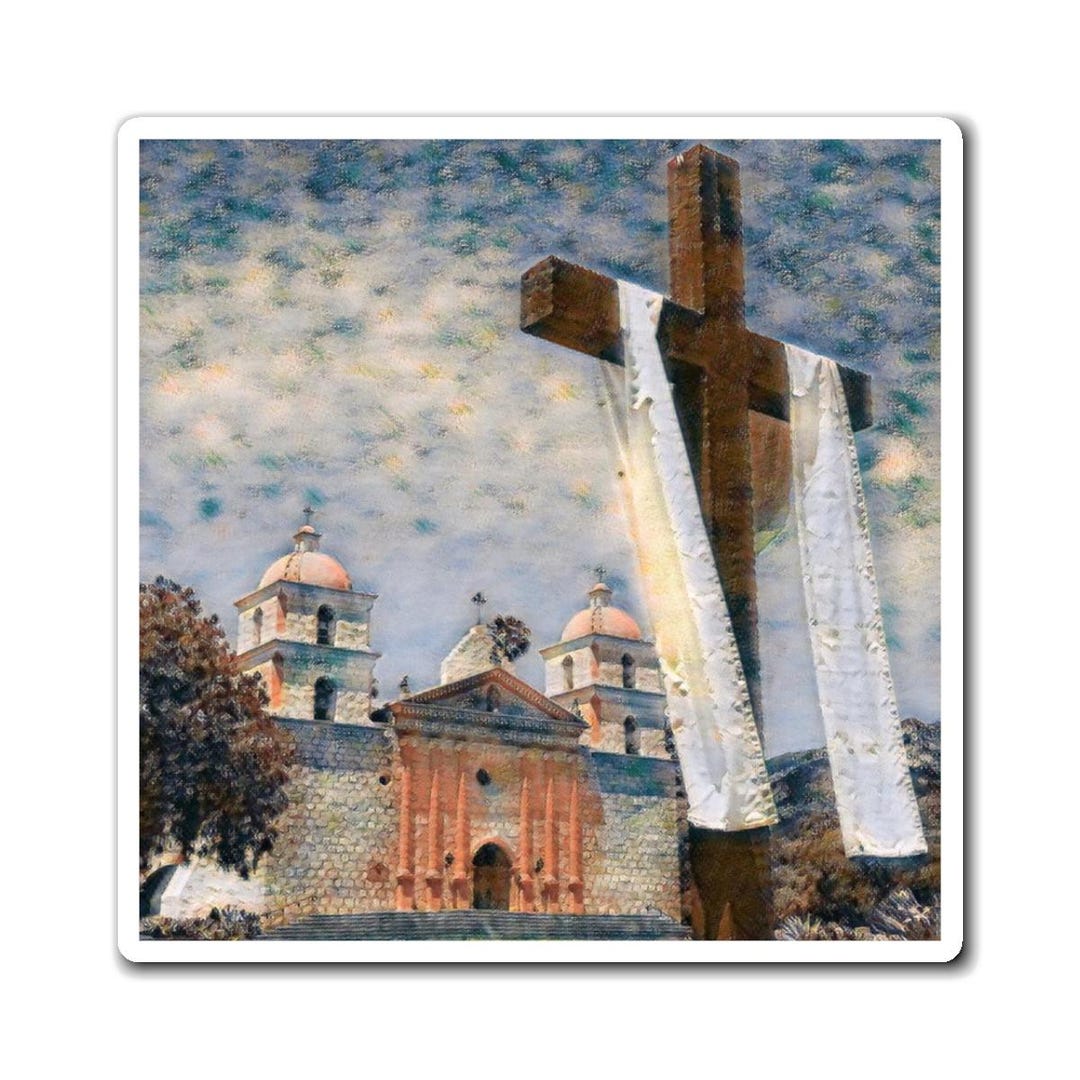 Old Mission Santa Barbara Magnet, Christmas Gifts, Mission Church ...