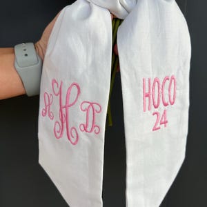 Custom Embroidered Bouquet Wrap Sash Bow HOCO Prom Bouquet Sash With ...