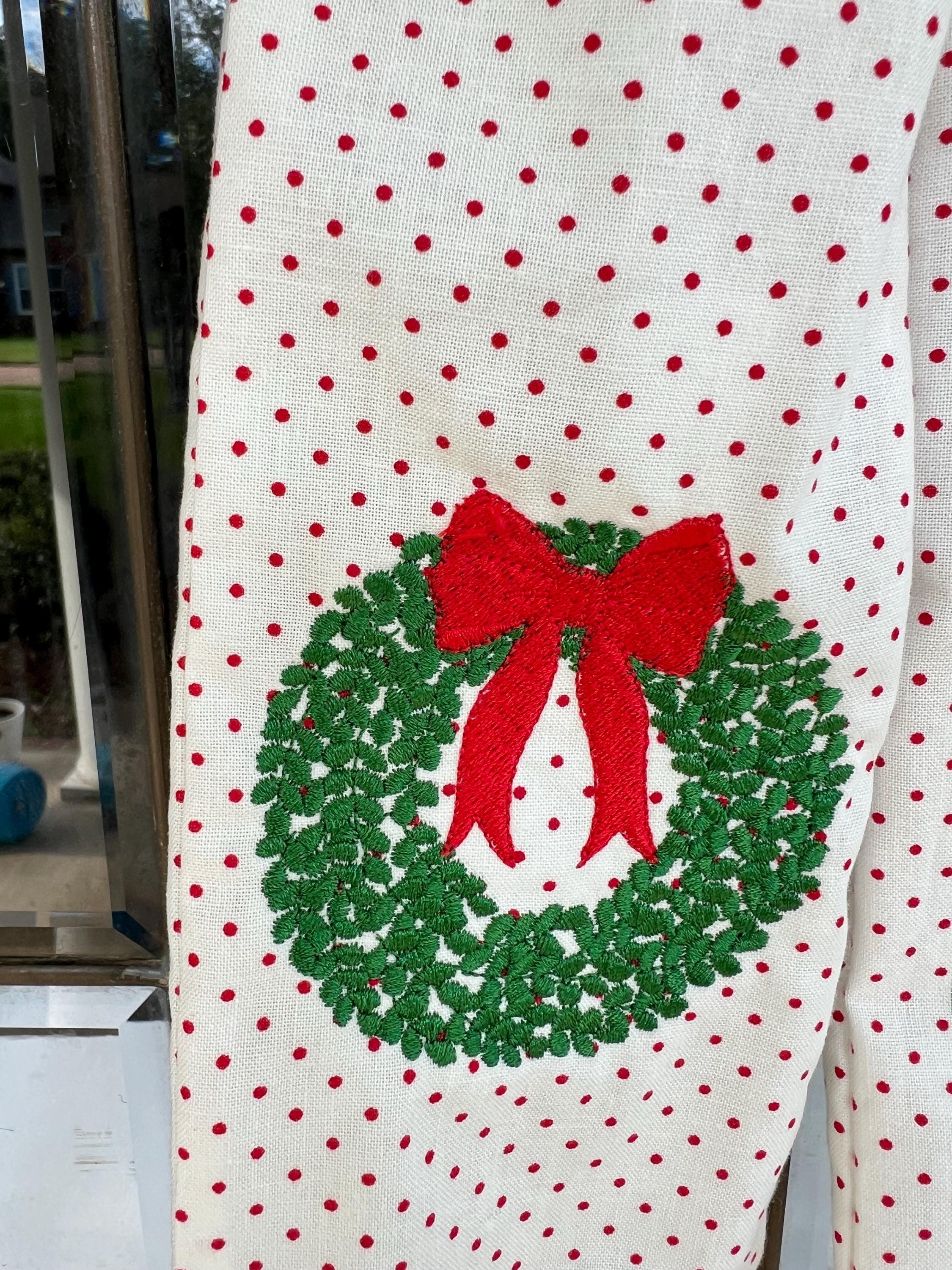Christmas Wreath Sash Monogrammed Initial Front Door Bow Sash ...