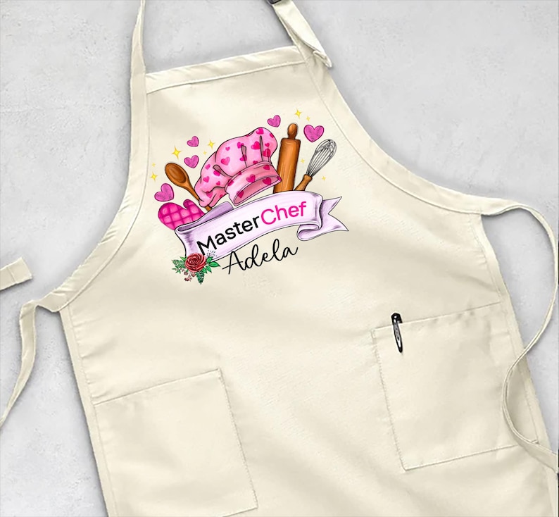Master Chef Apron , Custom Name Apron With Pockets, Custom Chef Gift ...