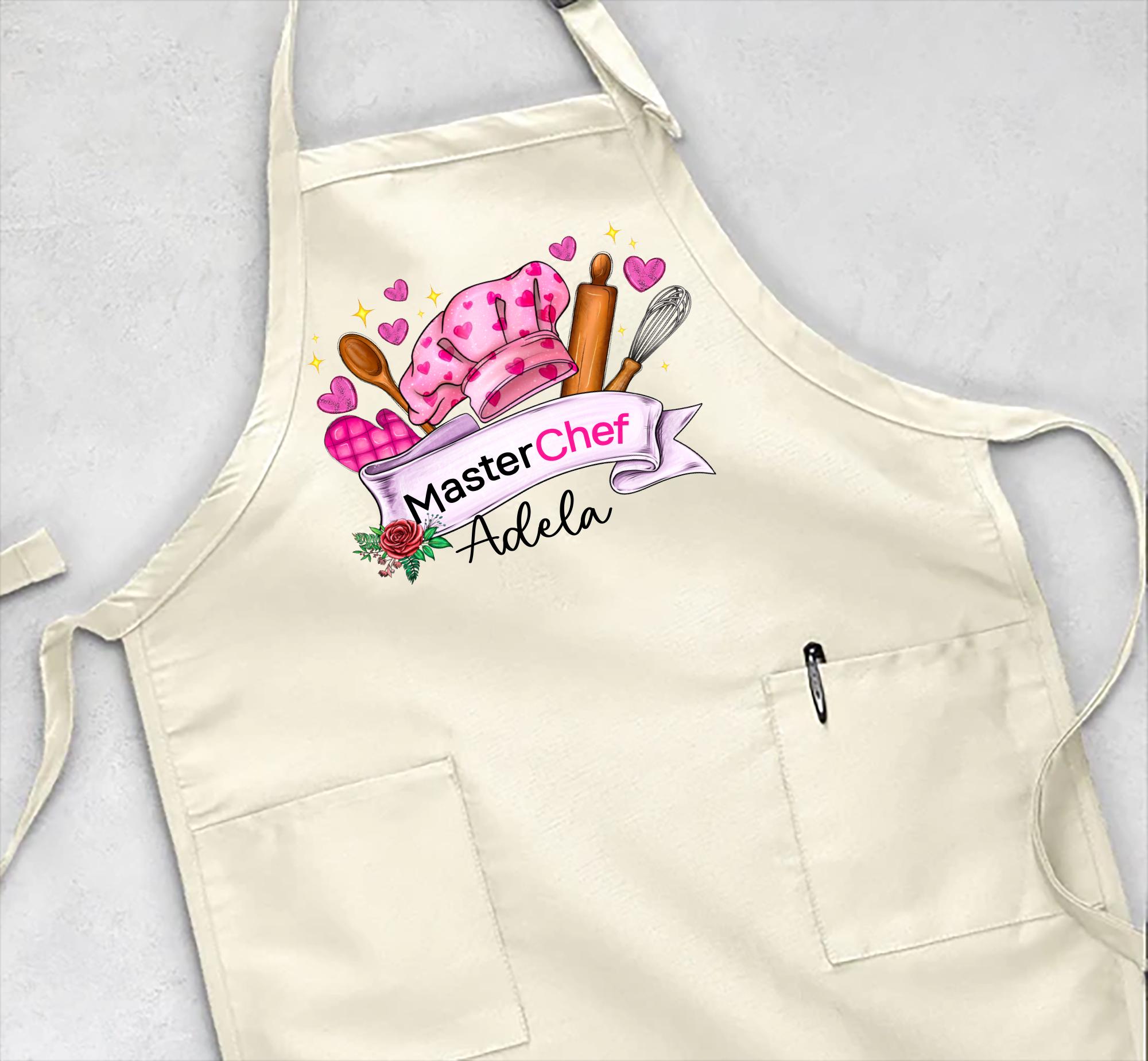 Master Chef Apron , Custom Name Apron With Pockets, Custom Chef Gift ...