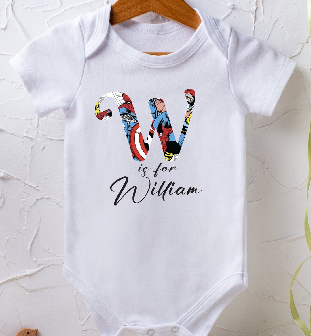 Custom Marvel Onesie, Captain America Onesie, Personalized Onesie With ...