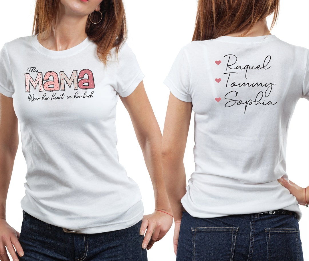 Custom Mama Shirt, Mom Shirt With Names, Personalized Mama T-shirt ...