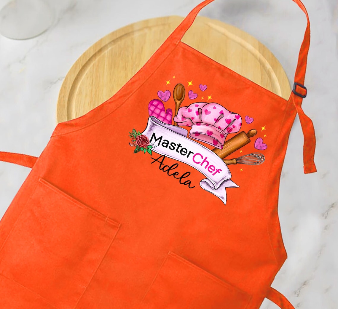 Master Chef Apron , Custom Name Apron With Pockets, Custom Chef Gift ...