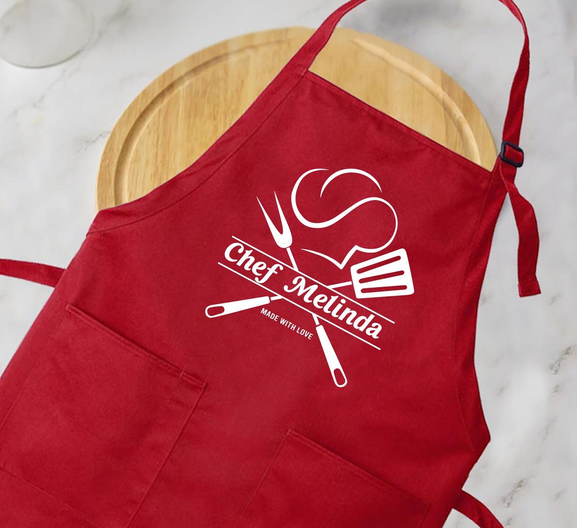 Personalized Chef Apron: Custom Name Gift With Pockets - Etsy