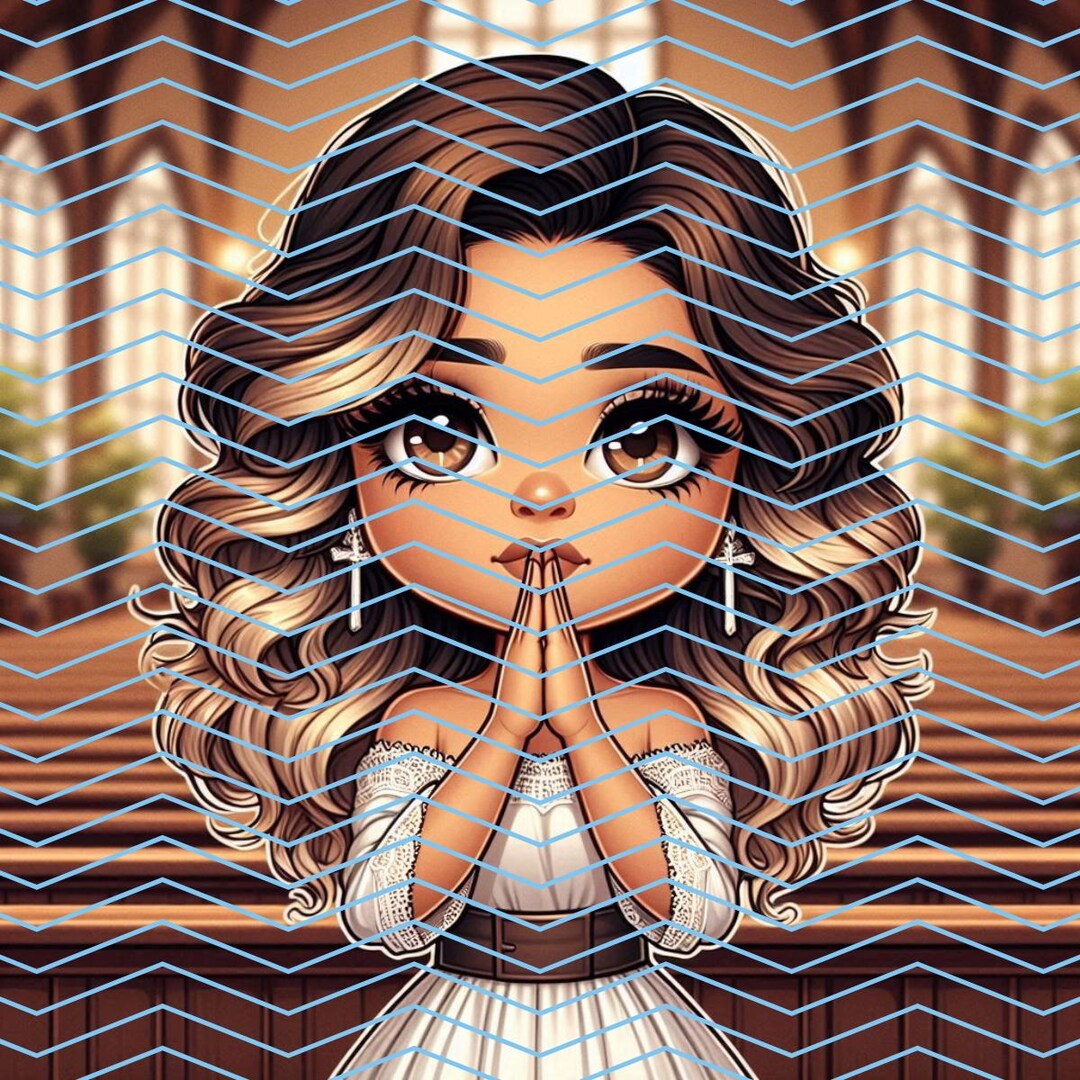 2 Praying Chibi Girl Png Design, Sublimation - Etsy