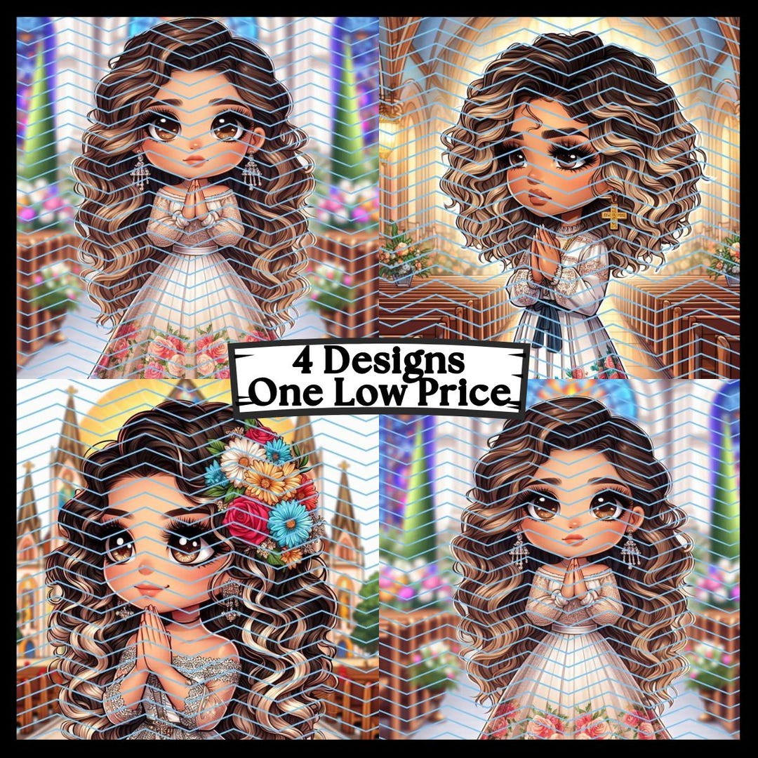 4 Praying Chibi Girl Png Designs, Sublimation - Etsy