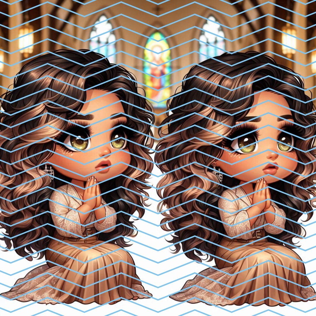 2 Praying Chibi Girl Wrap, Png Design, Sublimation - Etsy