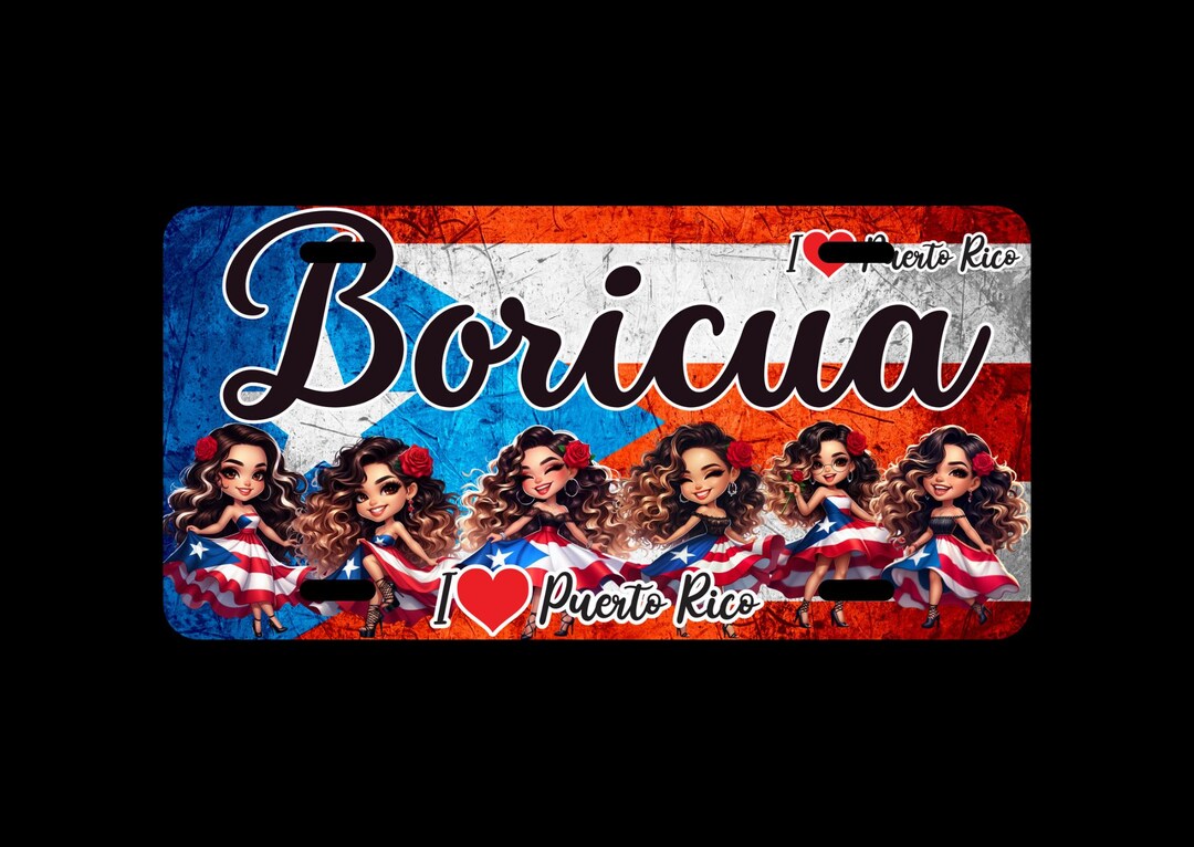 4 Puerto Rico Boricua Design License Plate PNG, 12 X 6 300 DPI PNG ...