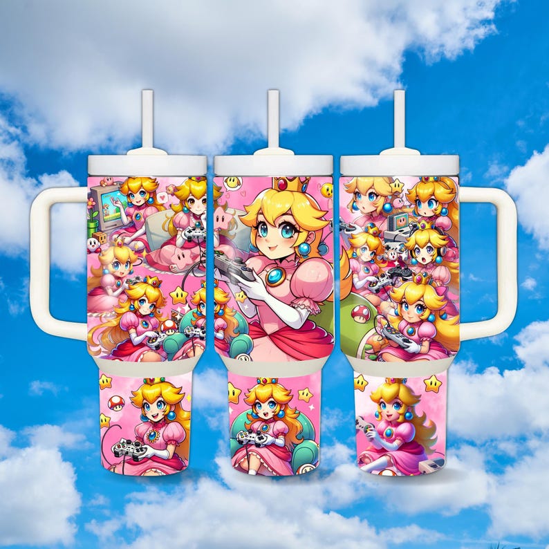 Princess Peach Design, 40 Oz Tumbler Wrap, 300 DPI PNG Instant Download ...