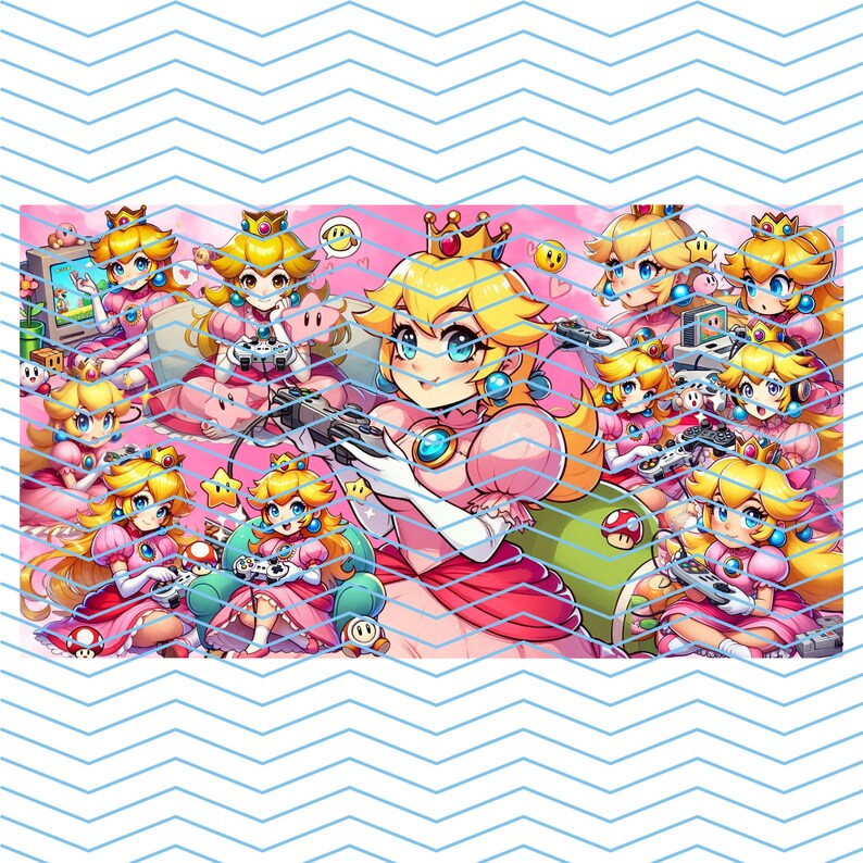 Princess Peach Design, 40 Oz Tumbler Wrap, 300 DPI PNG Instant Download ...