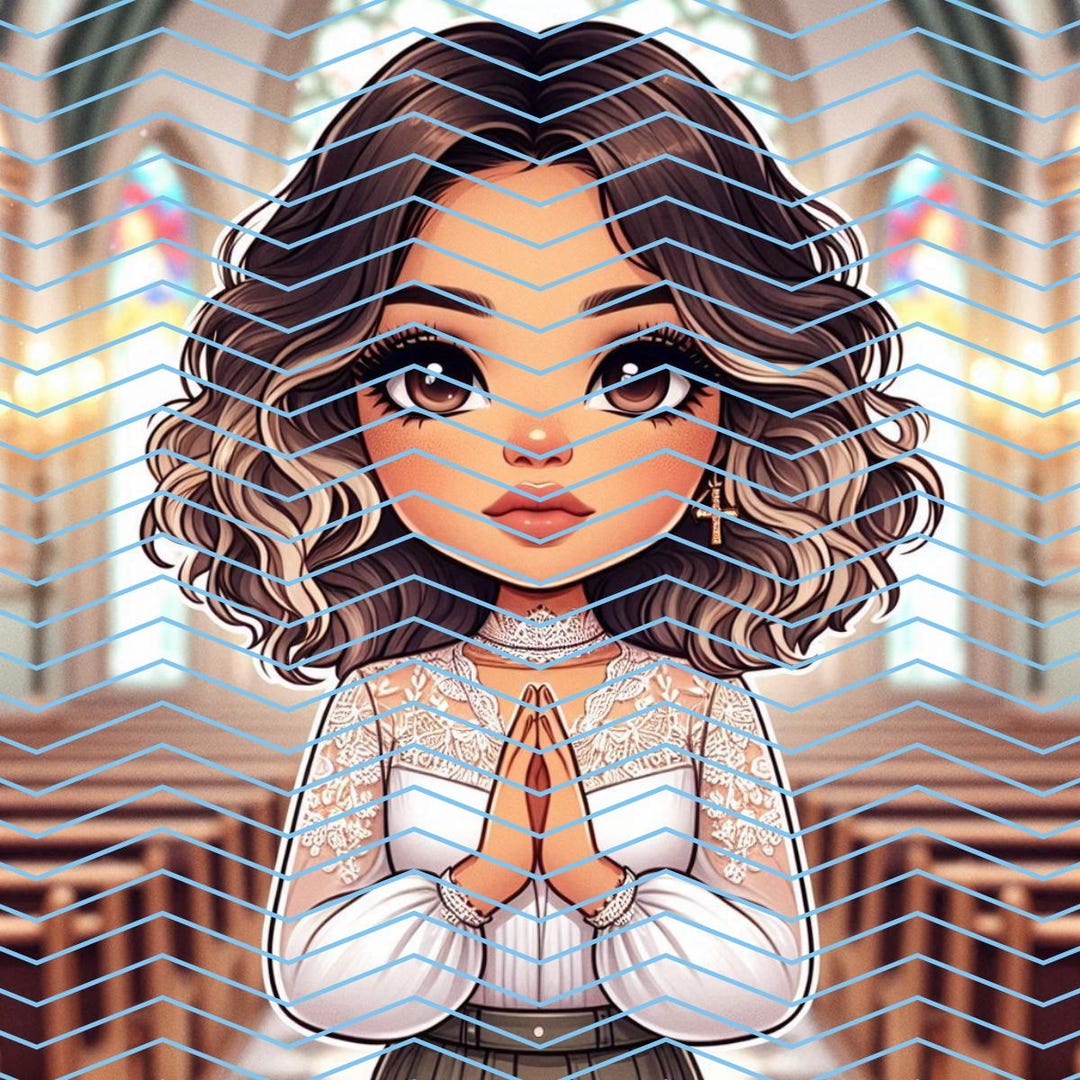 Praying Chibi Girl Wrap, Png Design, Sublimation - Etsy
