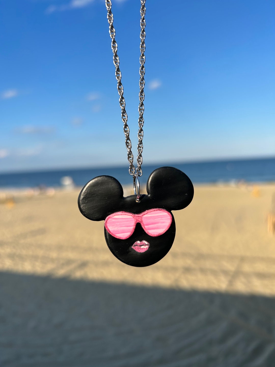 Summer Pink Lady Minnie Mouse Pendant - Etsy