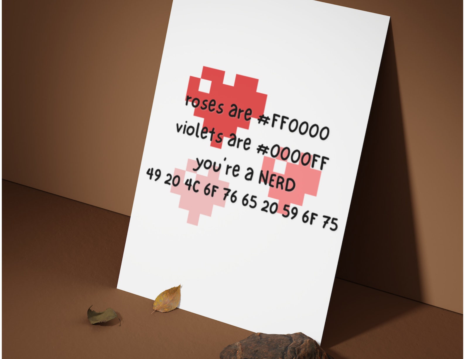 Hexadecimal Love Code Printable Witty Tech-themed Valentine's Card for ...