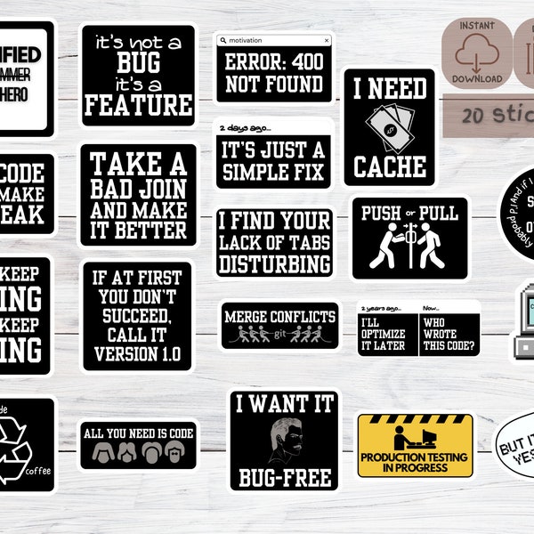 Developer Stickers Etsy