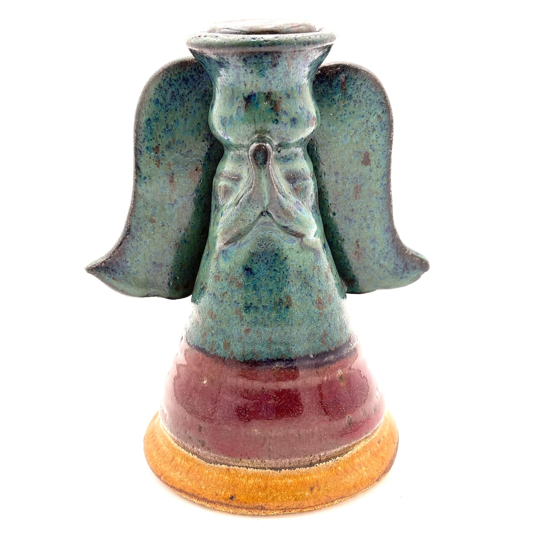 Pottery Angel Candle Holder Art Oil Lamp Studio Pottery Signed Rhoads ...