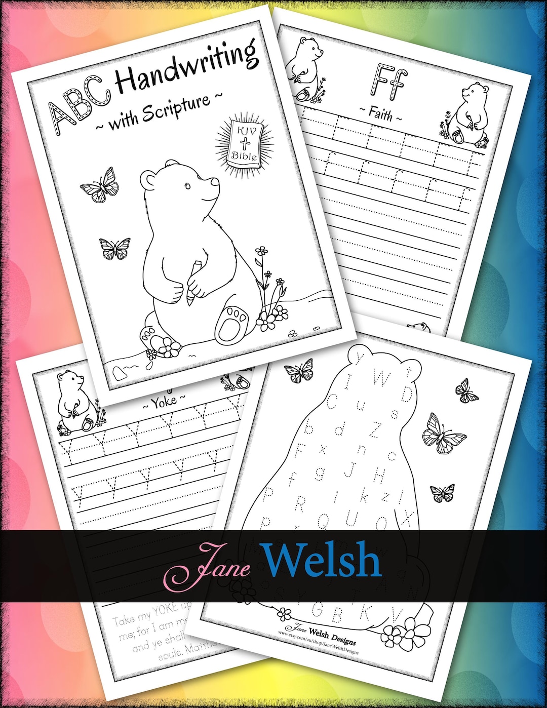 26 ABC Phonics Bible Handwriting Pages, Printable Tracing Worksheets ...