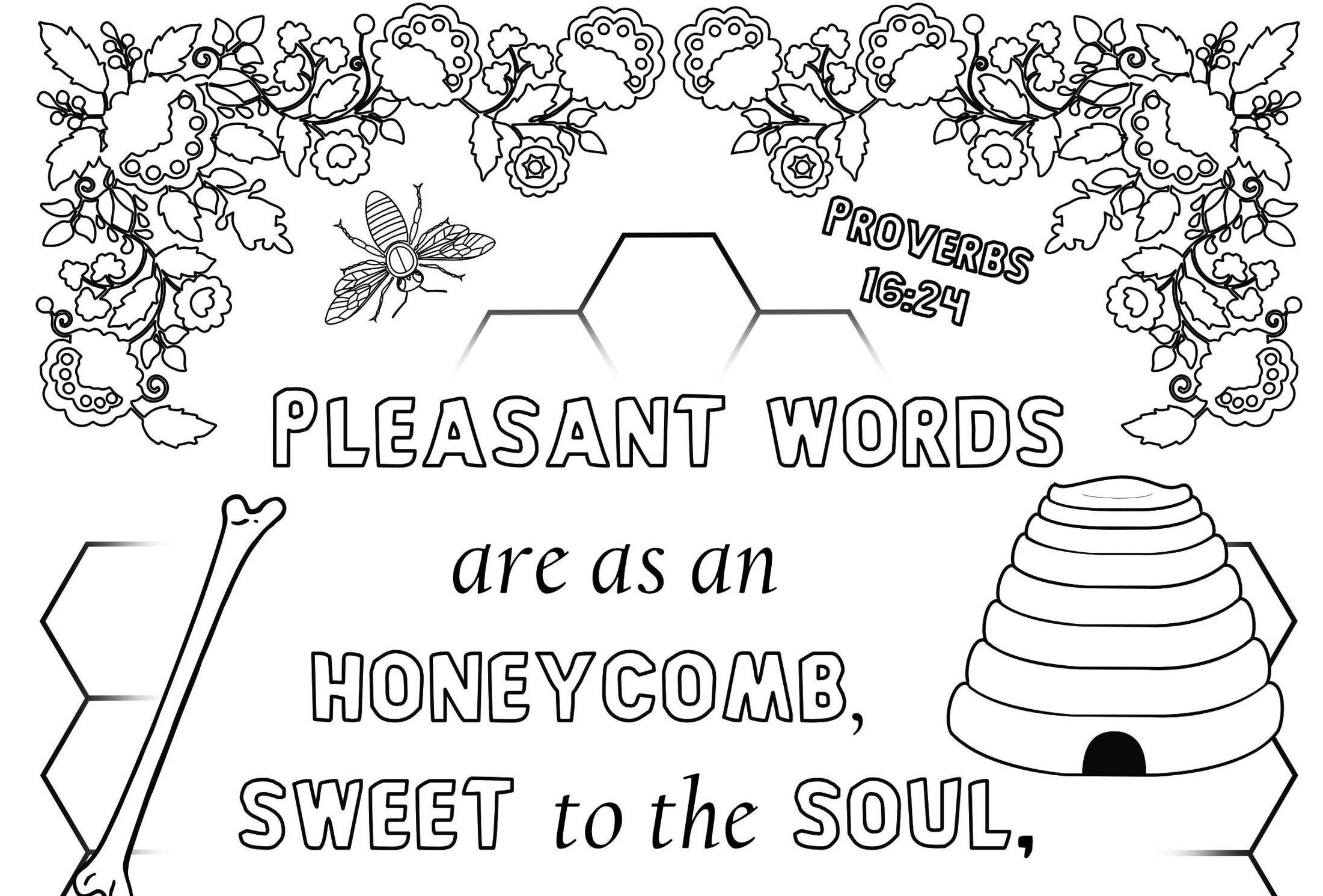Proverbs 16:24 Pleasant Words Are as an Honeycomb, KJV Bible Verse ...