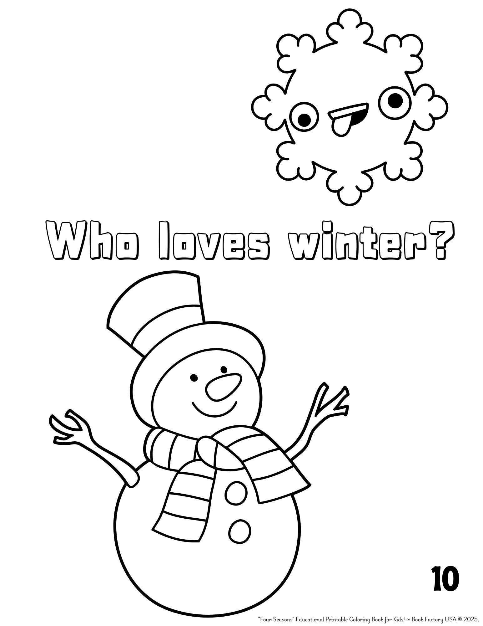 The Four Seasons Educational Coloring Book Printable - Etsy