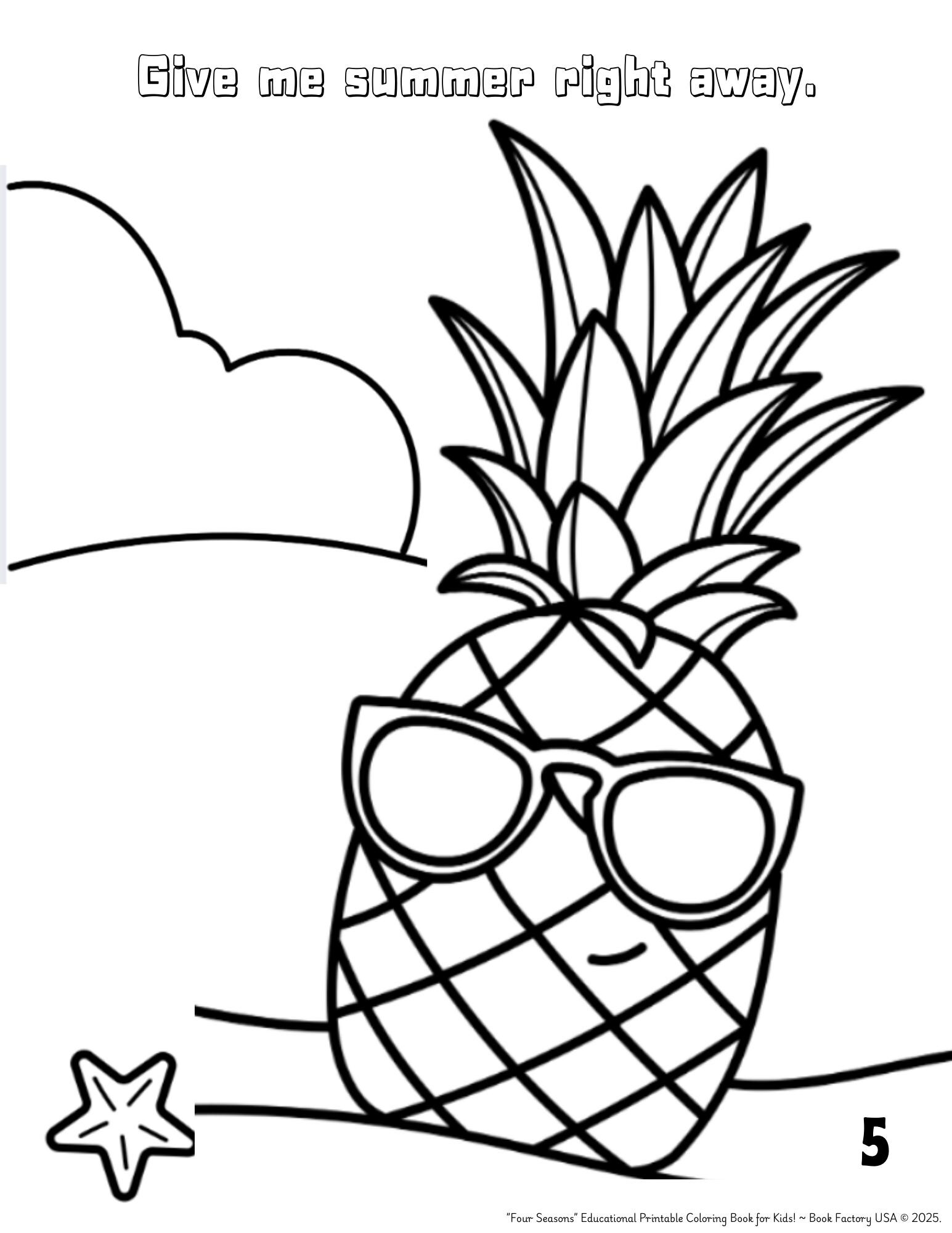 The Four Seasons Educational Coloring Book Printable - Etsy