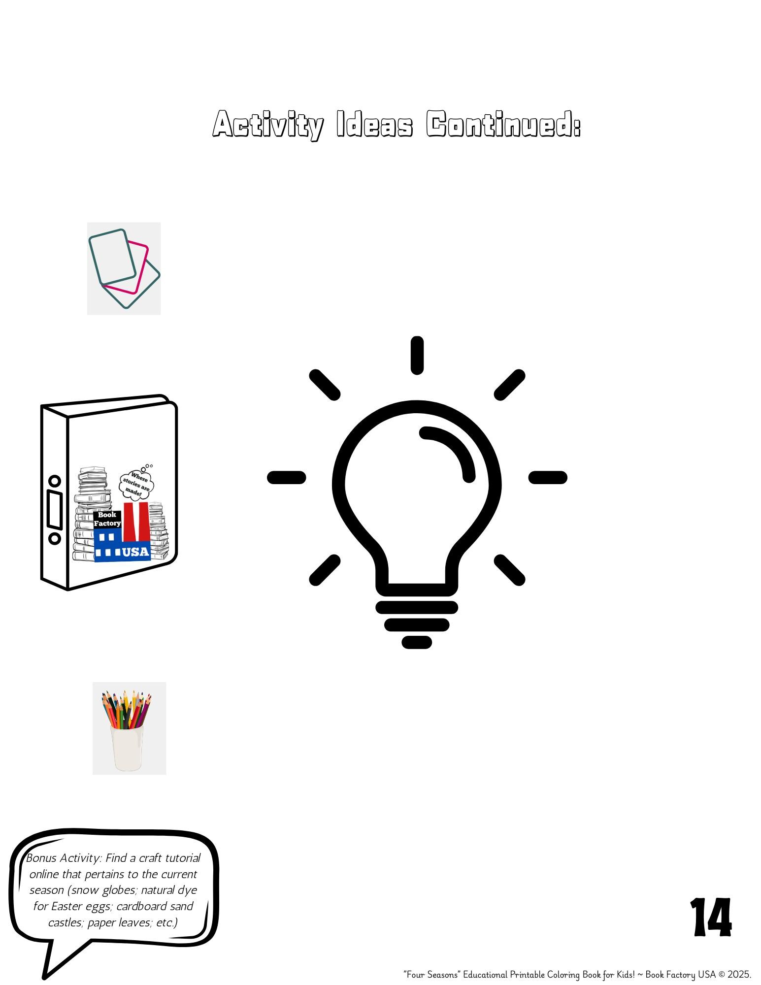 The Four Seasons Educational Coloring Book Printable - Etsy