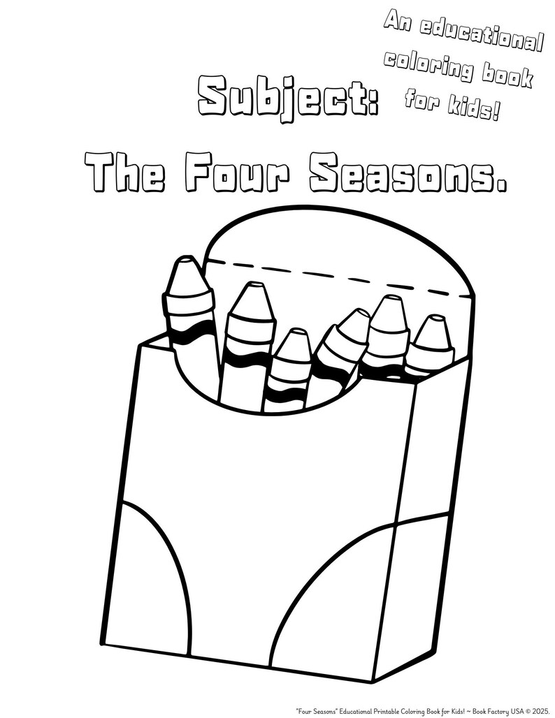 The Four Seasons Educational Coloring Book Printable - Etsy