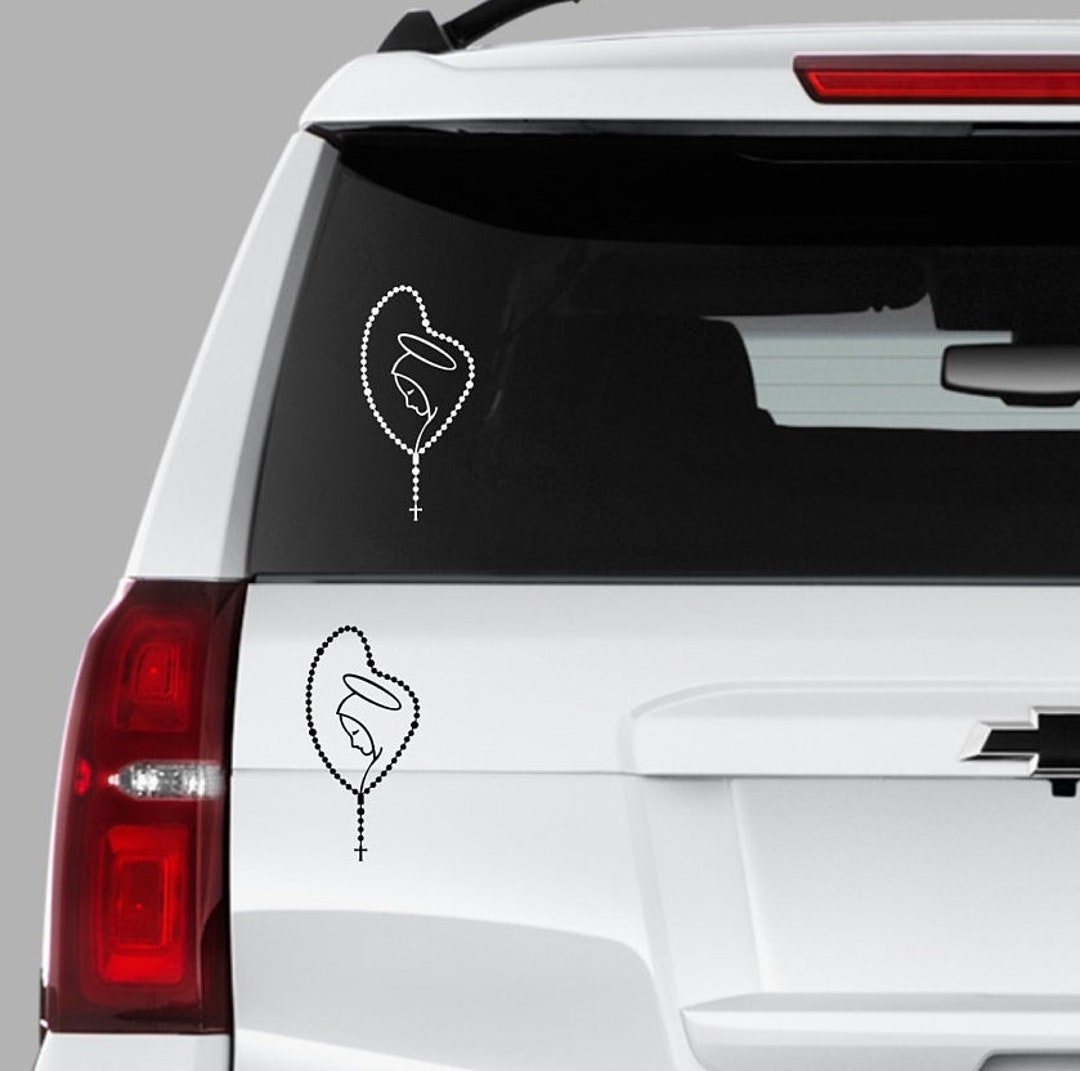 Rosary Beads Blessed Mother Catholic Decal Car Decal Sticker FREE ...