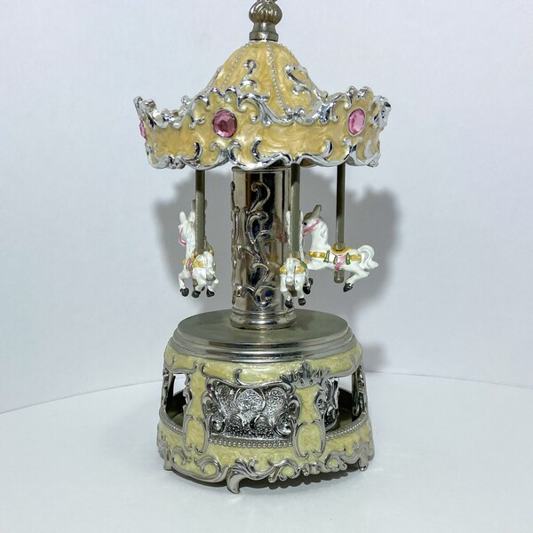 Silver Carousel Music Box - Etsy