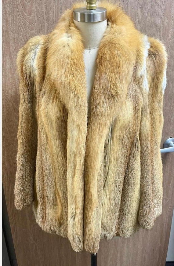 Vintage Natural Red Fox Fur Coat Made in Korea - Gem