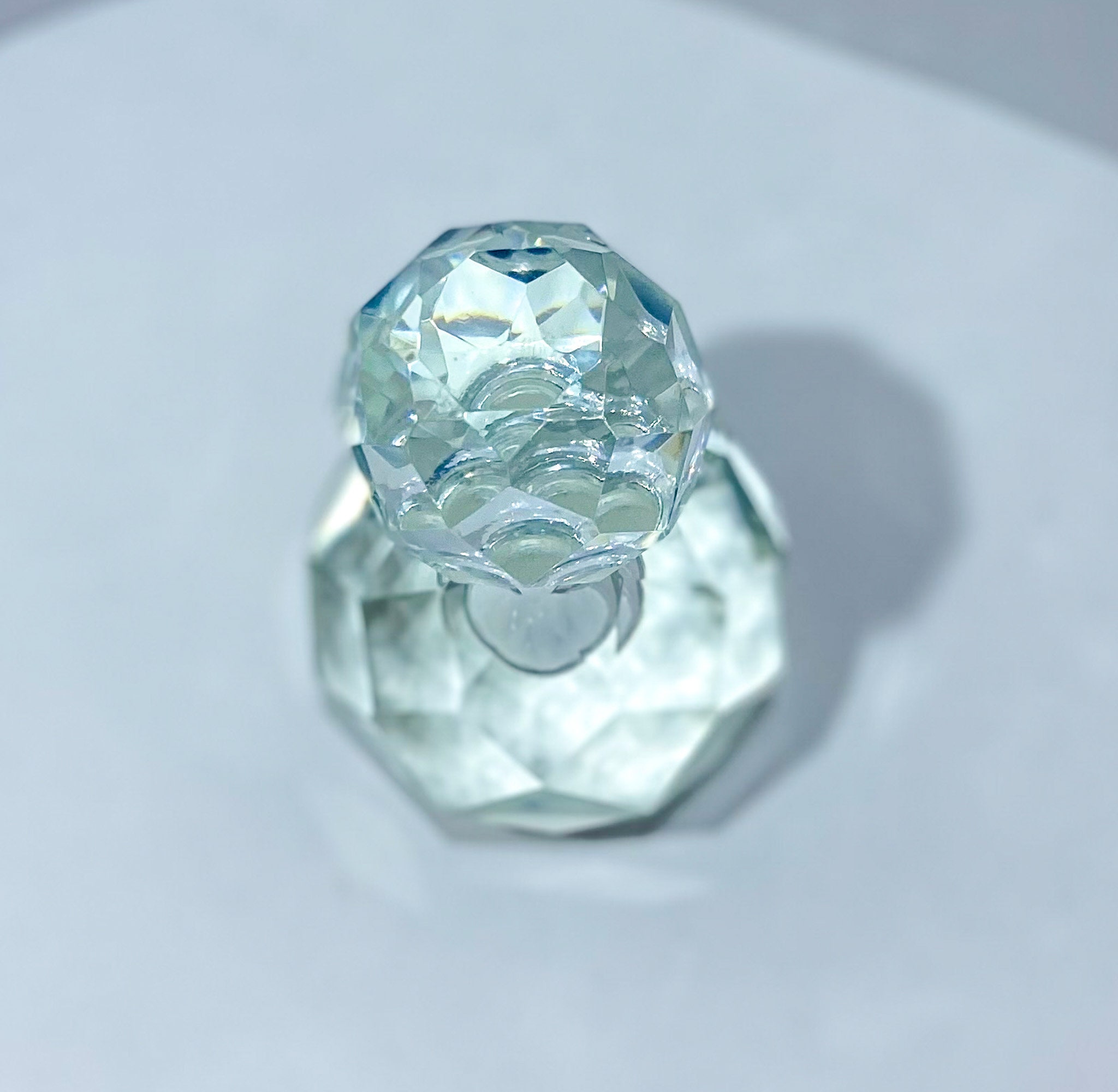 Vintage Irice Clear Hand Cut Crystal Perfume Bottle Japan I W Rice Co ...
