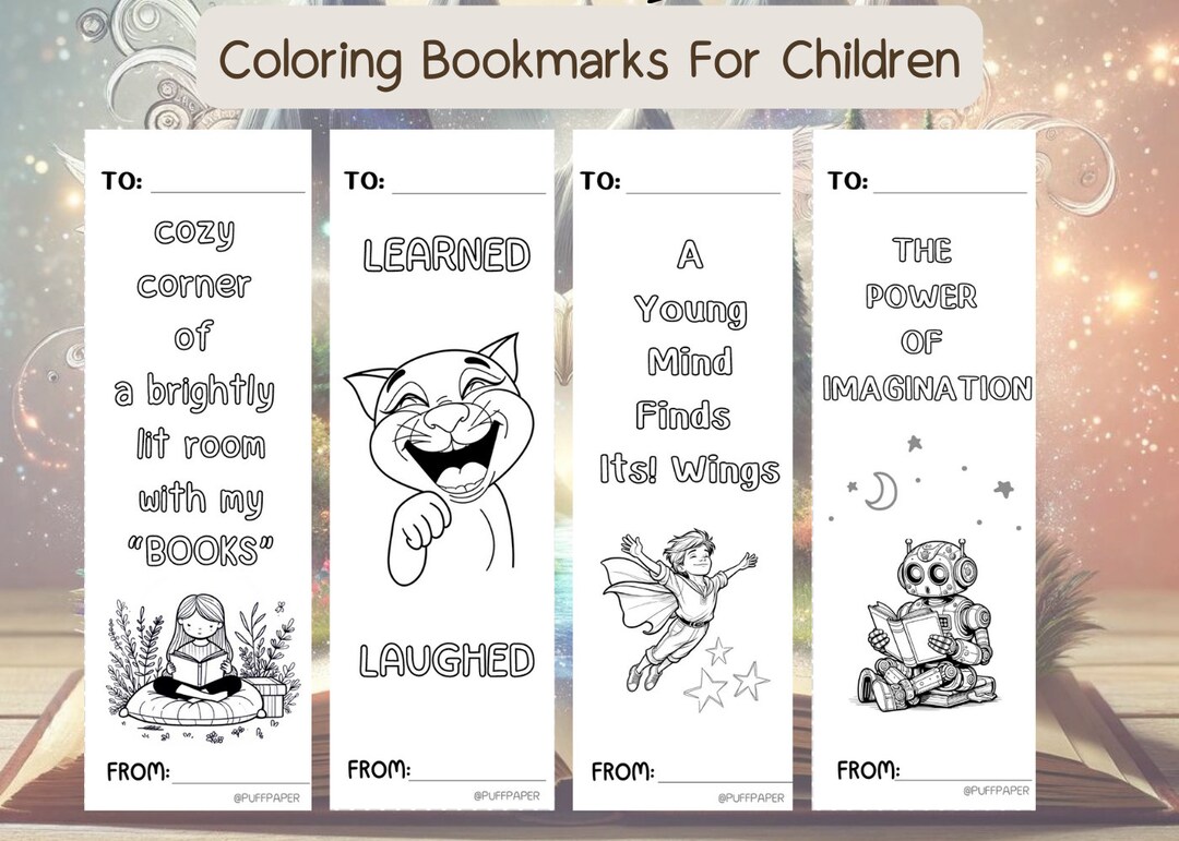Coloring Bookmarks for Kids Printable Coloring Bookmarks DIY Creative ...