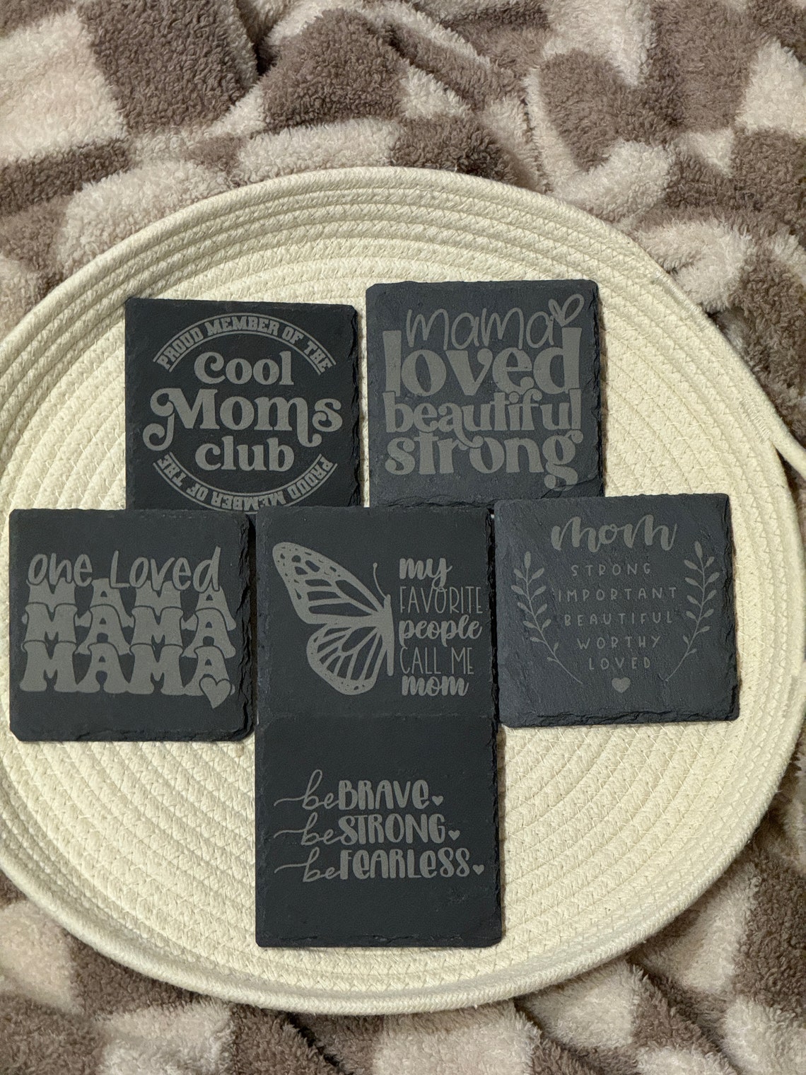 Mom Themed Slate Coasters - Etsy