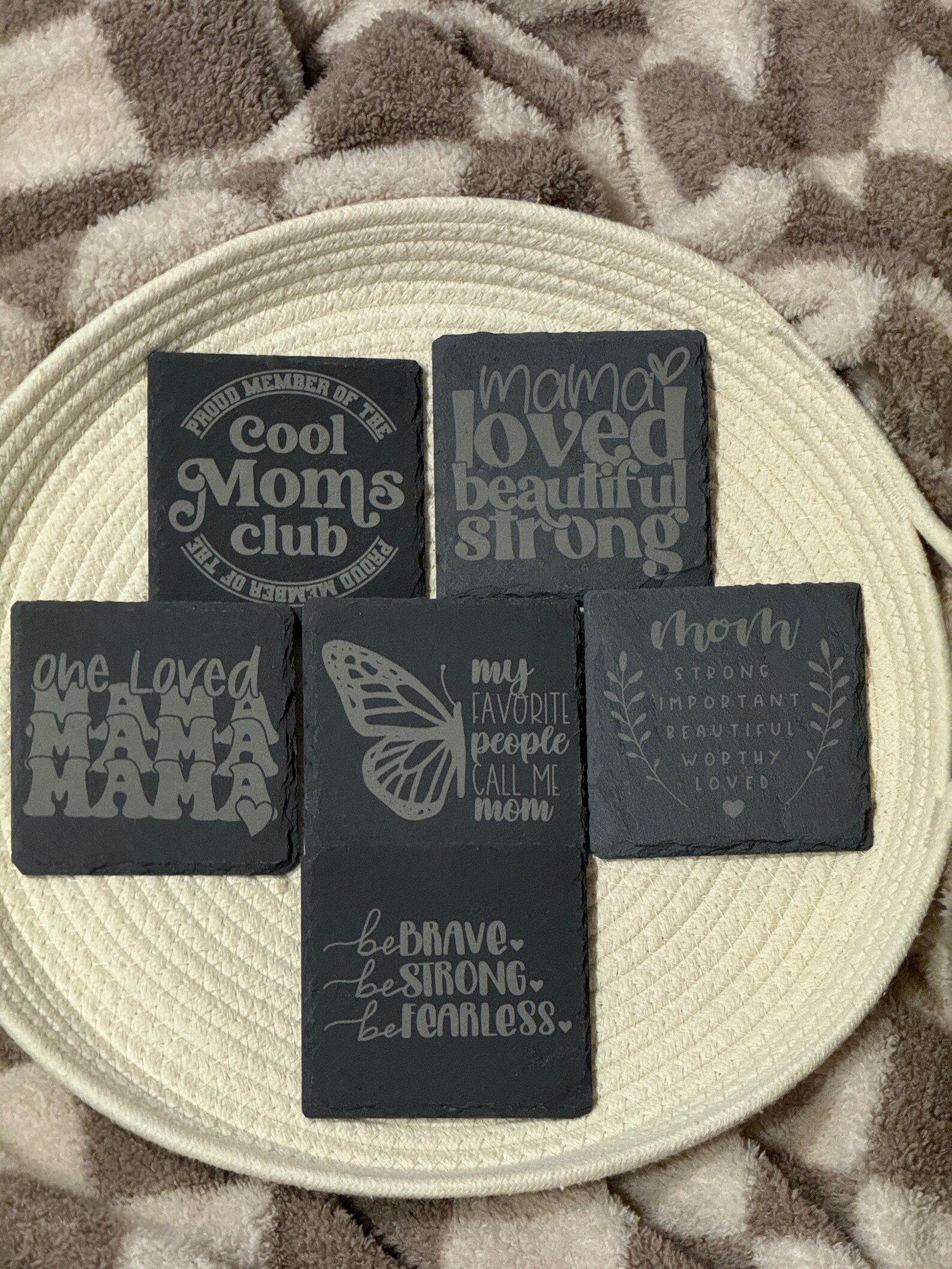Mom Themed Slate Coasters - Etsy