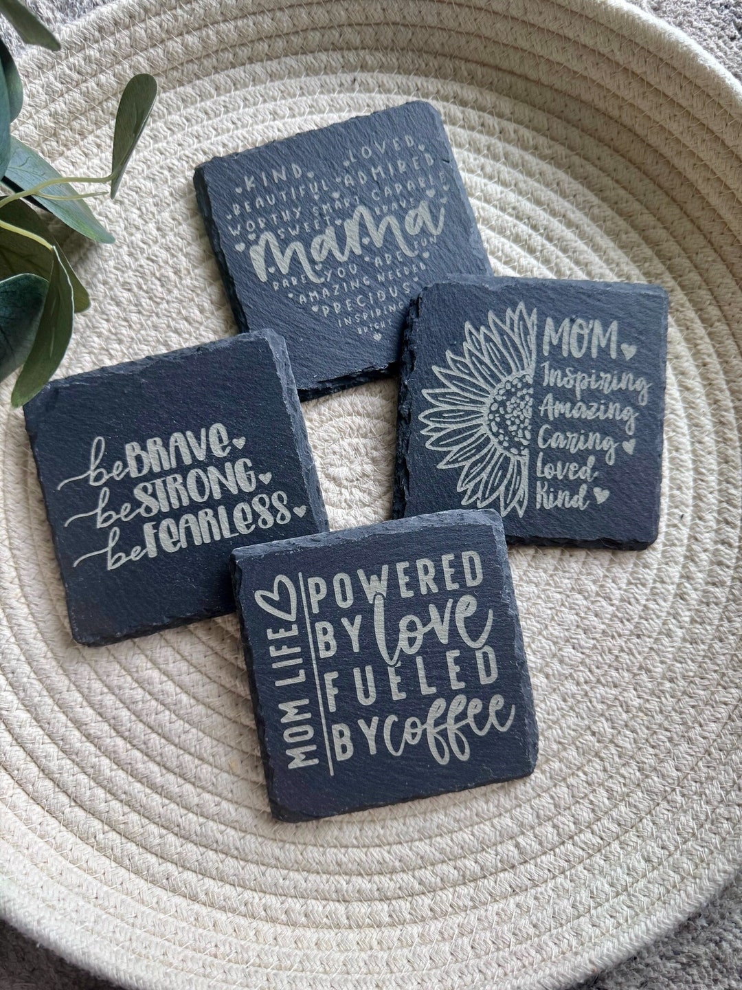 Mom Themed Slate Coasters - Etsy