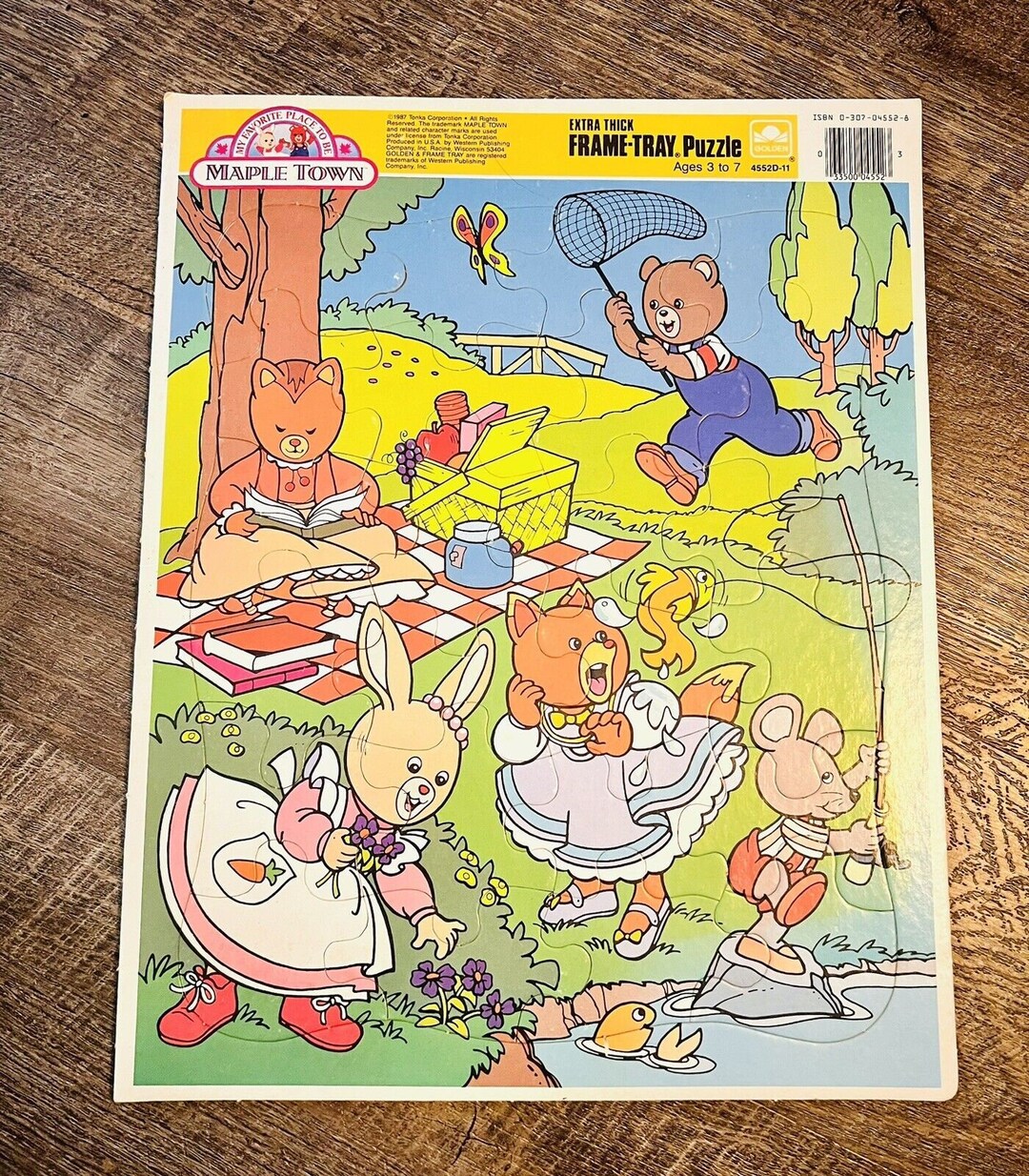 VINTAGE Golden Tonka Frame Tray Puzzle Maple Town Animals 1987 - Etsy