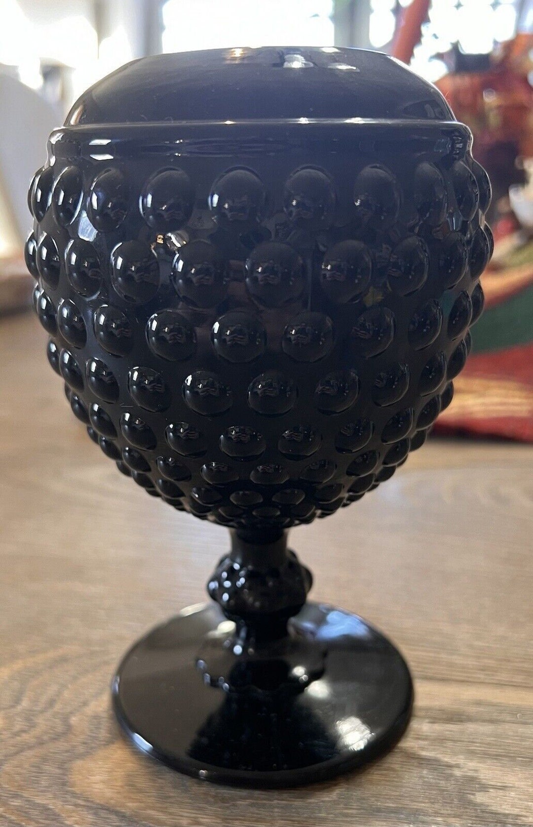 Vintage Tiara Glass Hobnail Footed Vase - Etsy