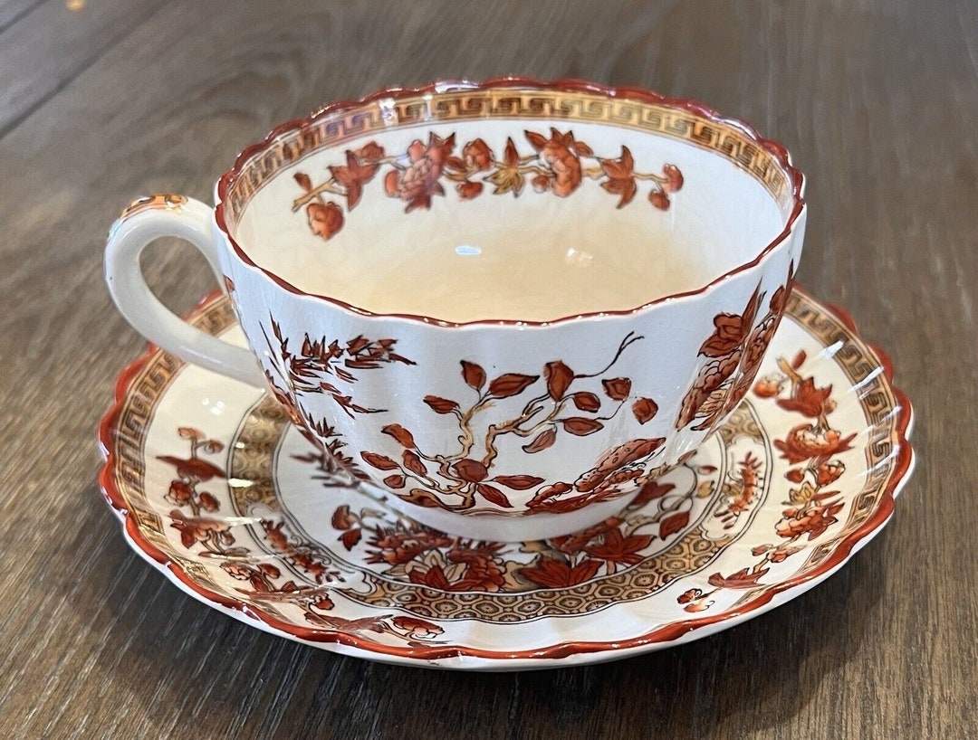Copeland Spode India Tree Orange Rust: Cup & Saucer Set s 2 - Etsy