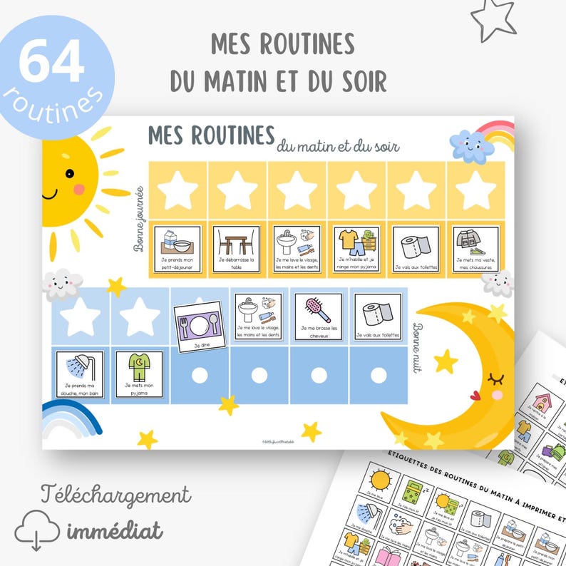 Children's Morning and Evening Routines, Children's Routine Chart ...