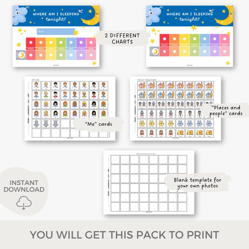 Co-parenting Weekly Calendar, Kid Visual Schedule, Child Custody ...