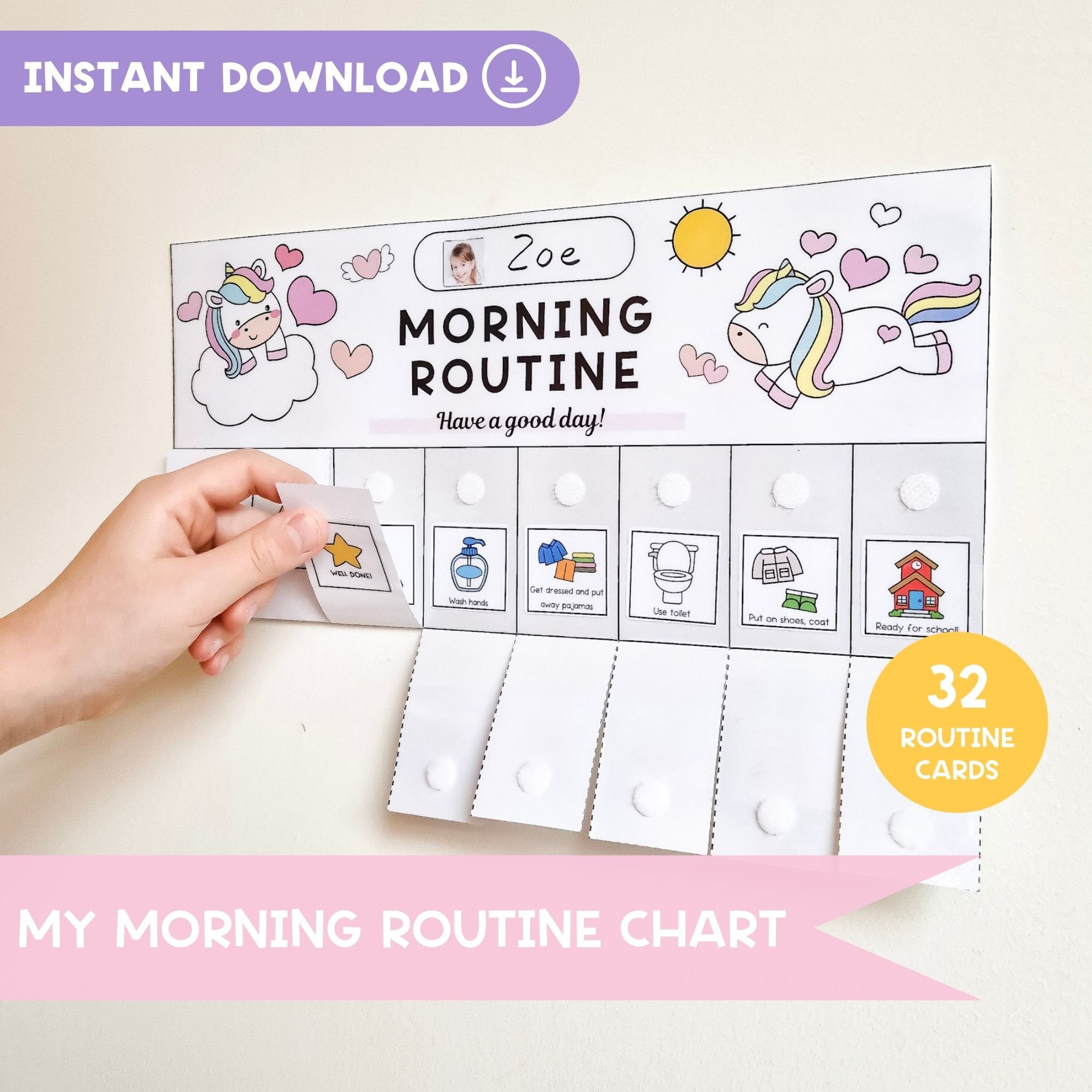 Morning Routine Printable for Kids Routine Chart for Toddlers Tracker ...