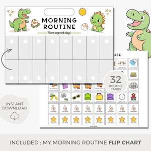 Morning and Bedtime Routine Flip Chart, Routine Chart for Toddlers ...