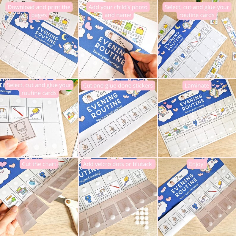 Bedtime Flip Chart, Routine Printable, Visual Schedule Kid & Toddler ...