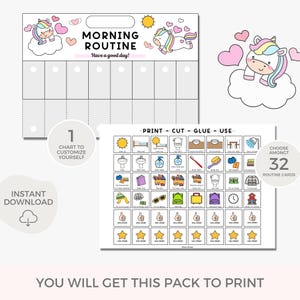 Morning Routine Printable for Kids, Routine Chart for Toddler ...