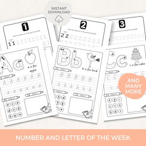 Preschool Kindergarten Learning Bundle, 450 Printable Worksheets ...