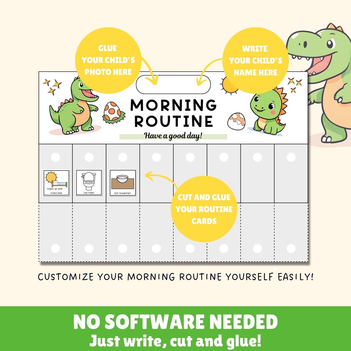 Morning Routine Printable for Kids, Routine Chart for Toddler ...