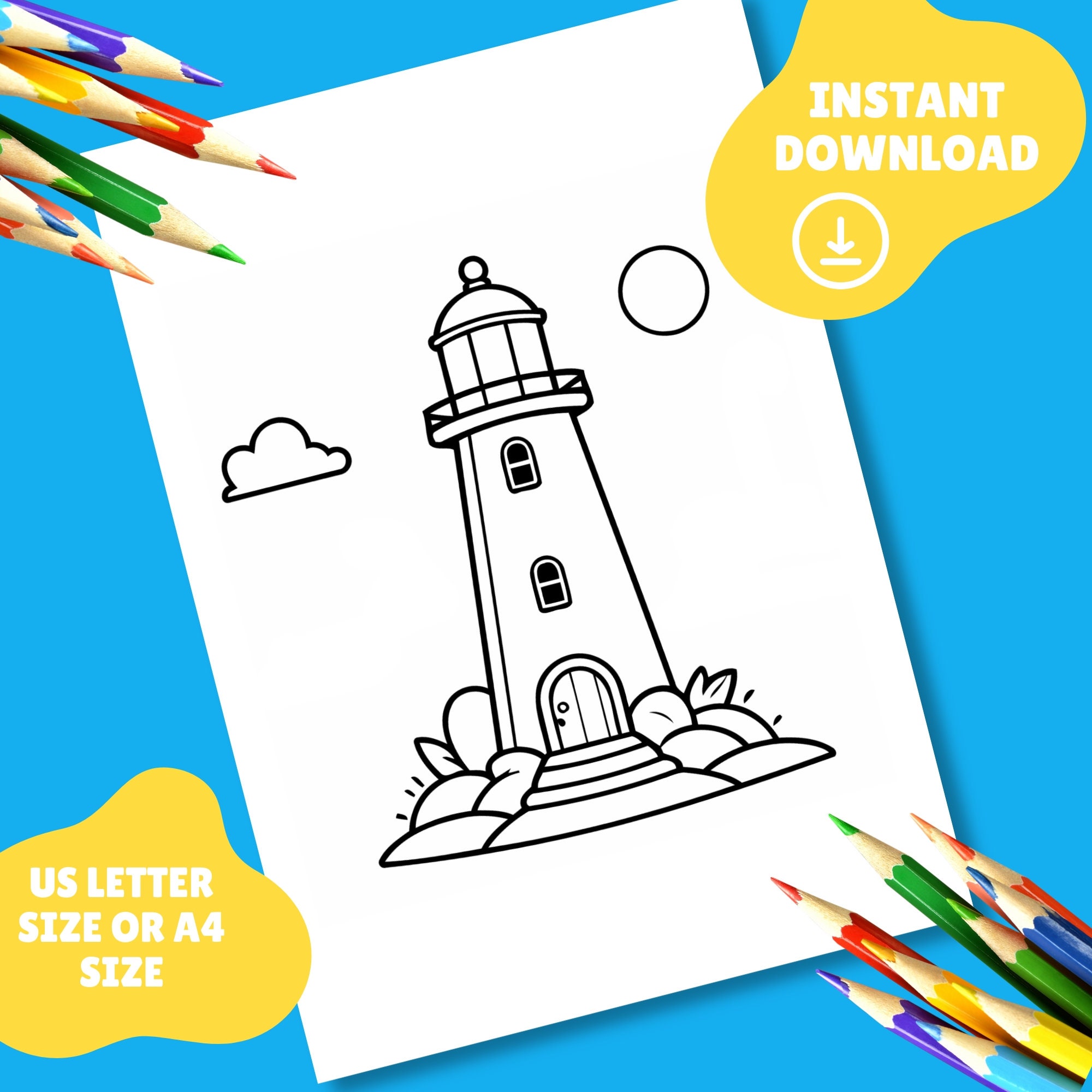 Summer Coloring Pages for Kids, Printable Coloring Book, Coloring ...