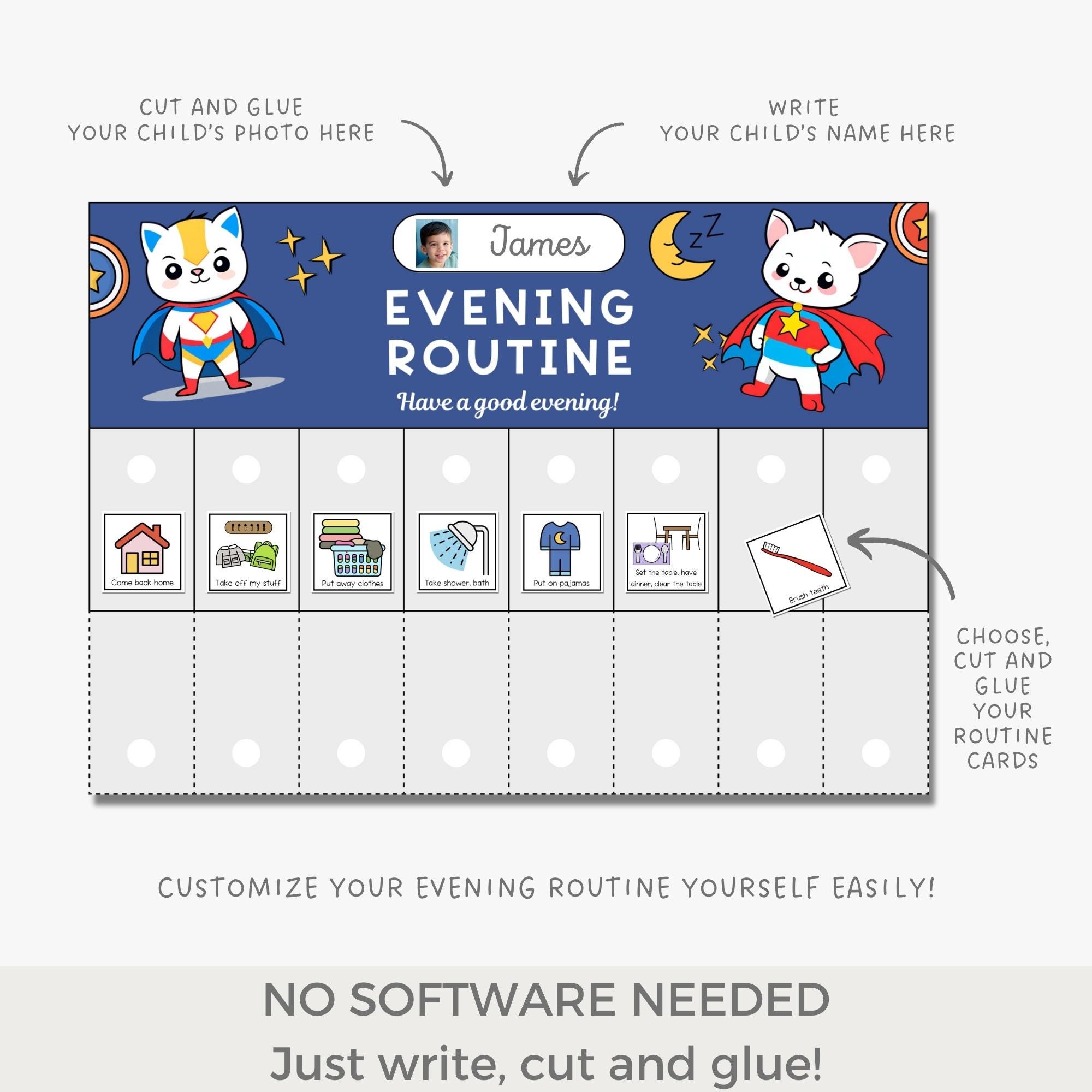 Bedtime Routine Chart, Evening Routine Flip Chart, After School ...